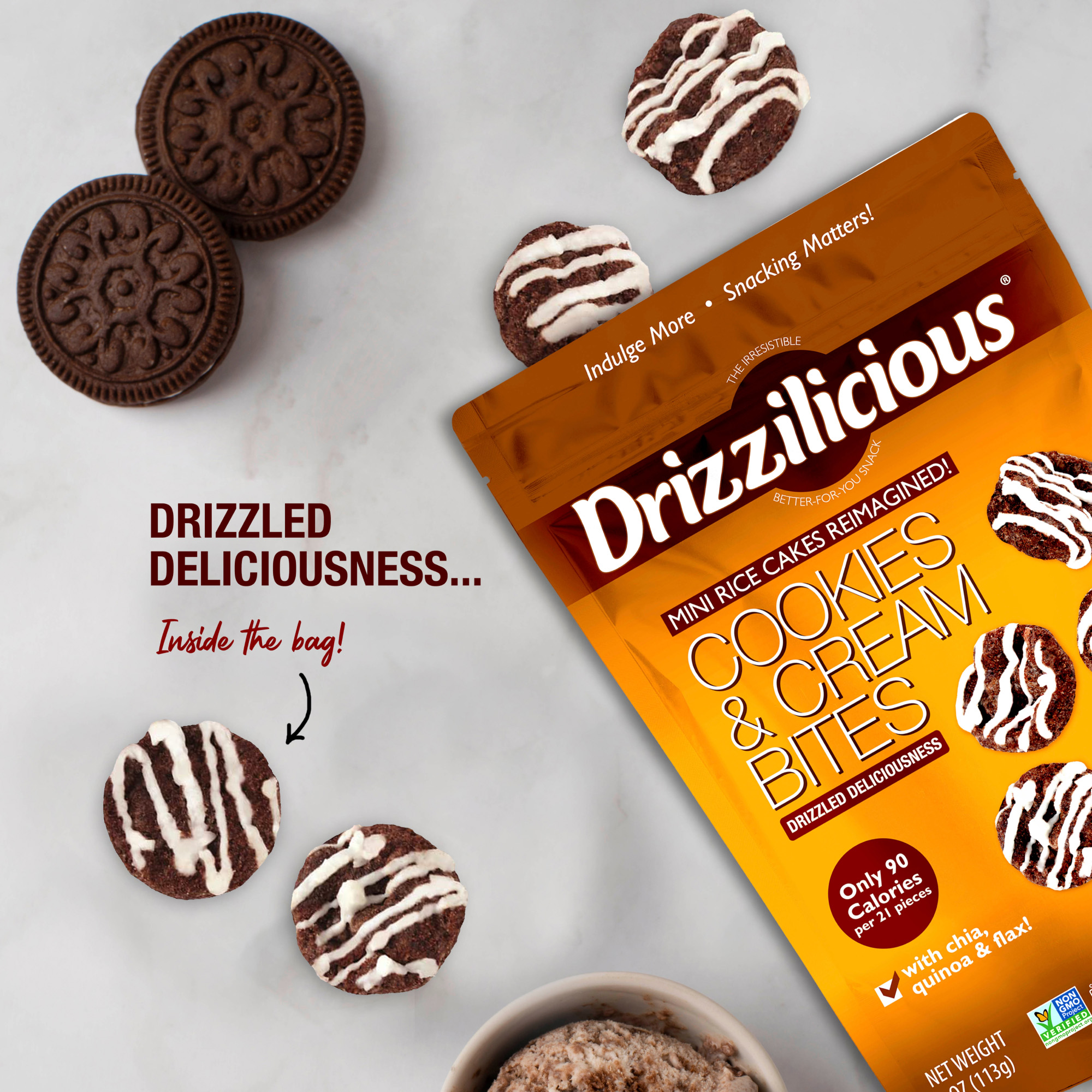 Drizzilicious Cookies & Cream Bites (4oz)